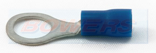 Blue 8.4mm Ring Connectors/Terminals For 1.5-2.5mm² Cable (50pk) - H Bowers