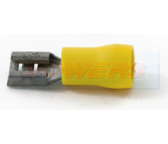 Yellow Female 9.5mm Spade/Lucar Connectors/Terminals For 3-6mm² Cable ...
