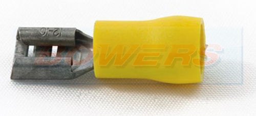 Yellow Female 9.5mm Spade/Lucar Connectors/Terminals For 3-6mm² Cable ...