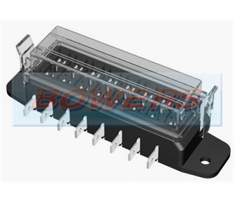 8 Way Slim Line Heavy Duty Standard Blade Fuse Box With Clip On Cover ...